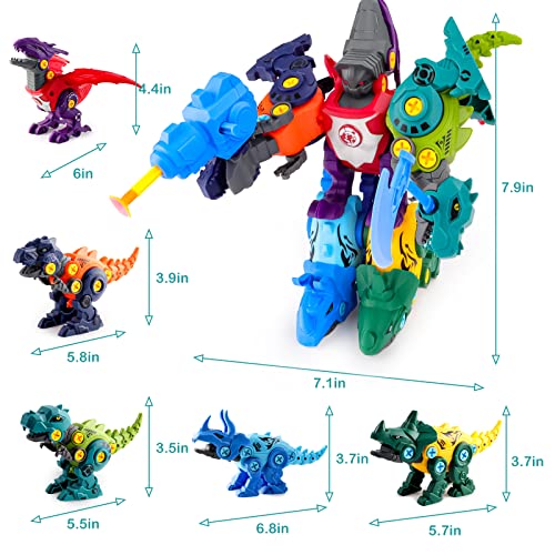 Snapklik.com : Dinosaur 5 In 1 Combiner Transformer Robot Toys For Boys ...