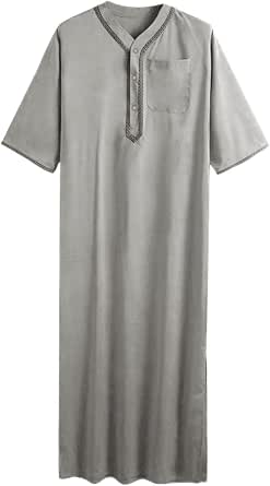 2025 - Camisa informal para hombre musulmana árabe Dubai con botones de ...