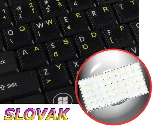 Amazon.com: SLOVAK KEYBOARD STICKERS ON TRANSPARENT BACKGROUND WITH ...