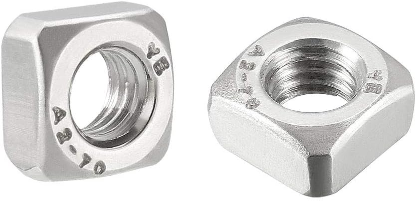 Amazon.com: uxcell M6 Square Nuts, 304 Stainless Steel Metric Coarse ...