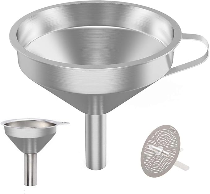 Amazon.com: PRAMOO 2 Pieces Stainless Steel Kitchen Funnel, 5-Inch ...