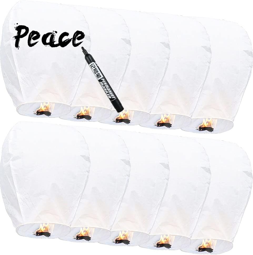 AYNKH 2 Pack Chinese Lantern Floating Sky Lanterns to Release in Memory ...