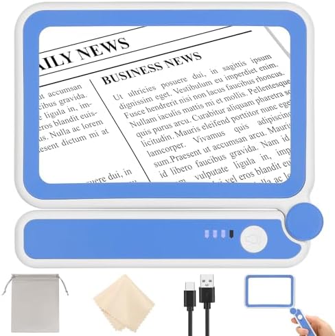 Amazon.com: 5X Magnifying Glass with Light, Lightweight Full Page ...