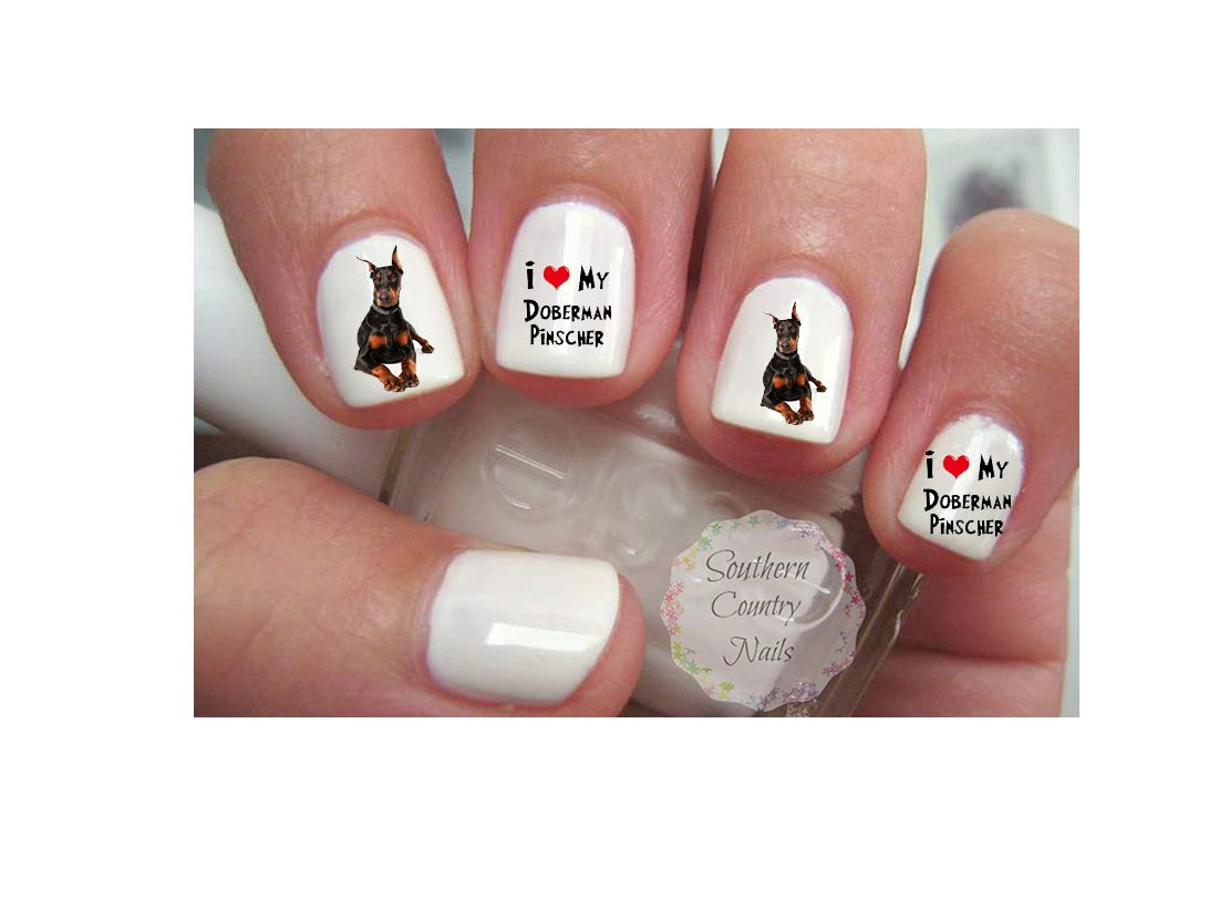 Amazon.com: Dog Breed Doberman I Love my Doberman Pinscher Nail Art ...