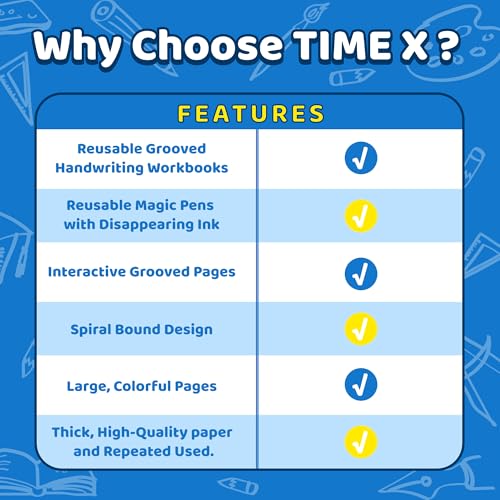 TIME X Magic Grooved Handwriting Practice Books, Reusable - Want It All