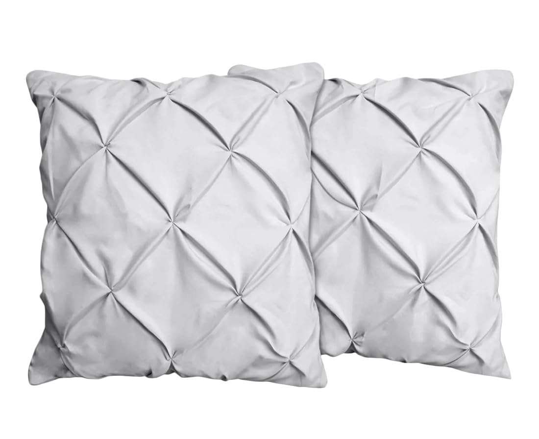 Amazon.com: beddingstar Pinch Pleated European Square Pillow Shams Set ...
