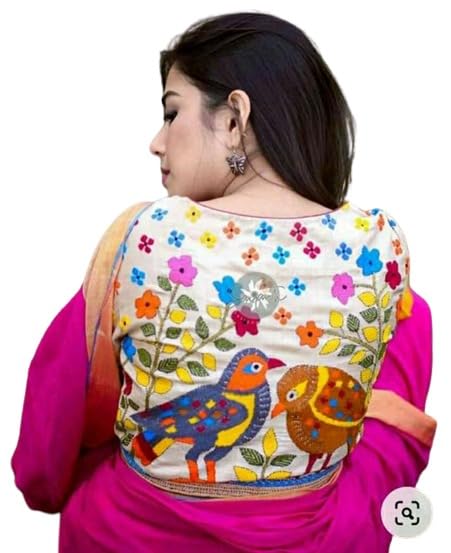 Buy Priyom OFFWHITE SUKH PAKHI DUKH PAKHI Blouse (30) at Amazon.in