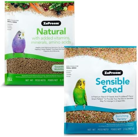Amazon.com : ZuPreem Natural Pellets & Sensible Seed Food for Parakeets ...