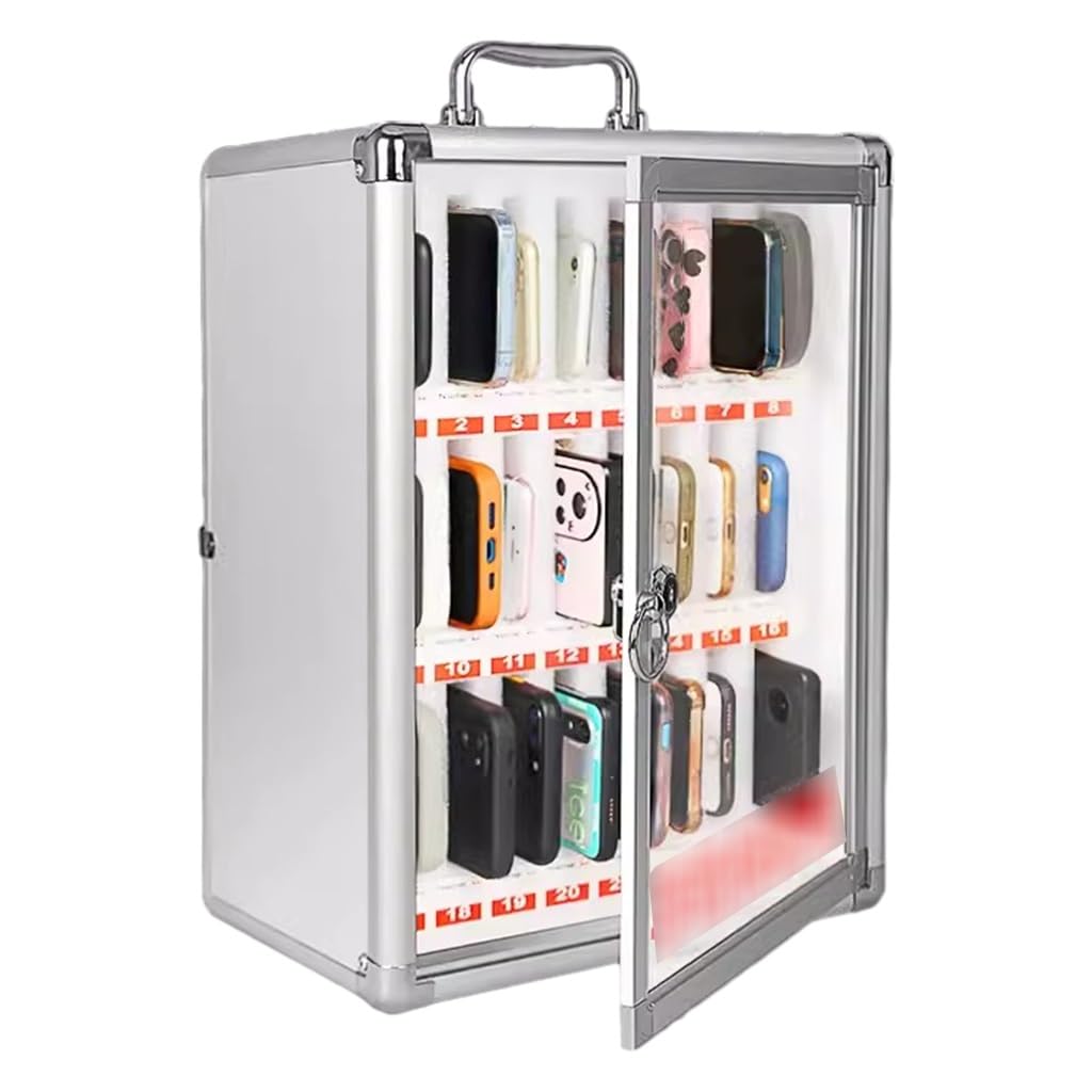 24 Slots Cell Phone Locker Box Aluminum Alloy Storage Of Mobile Phones ...