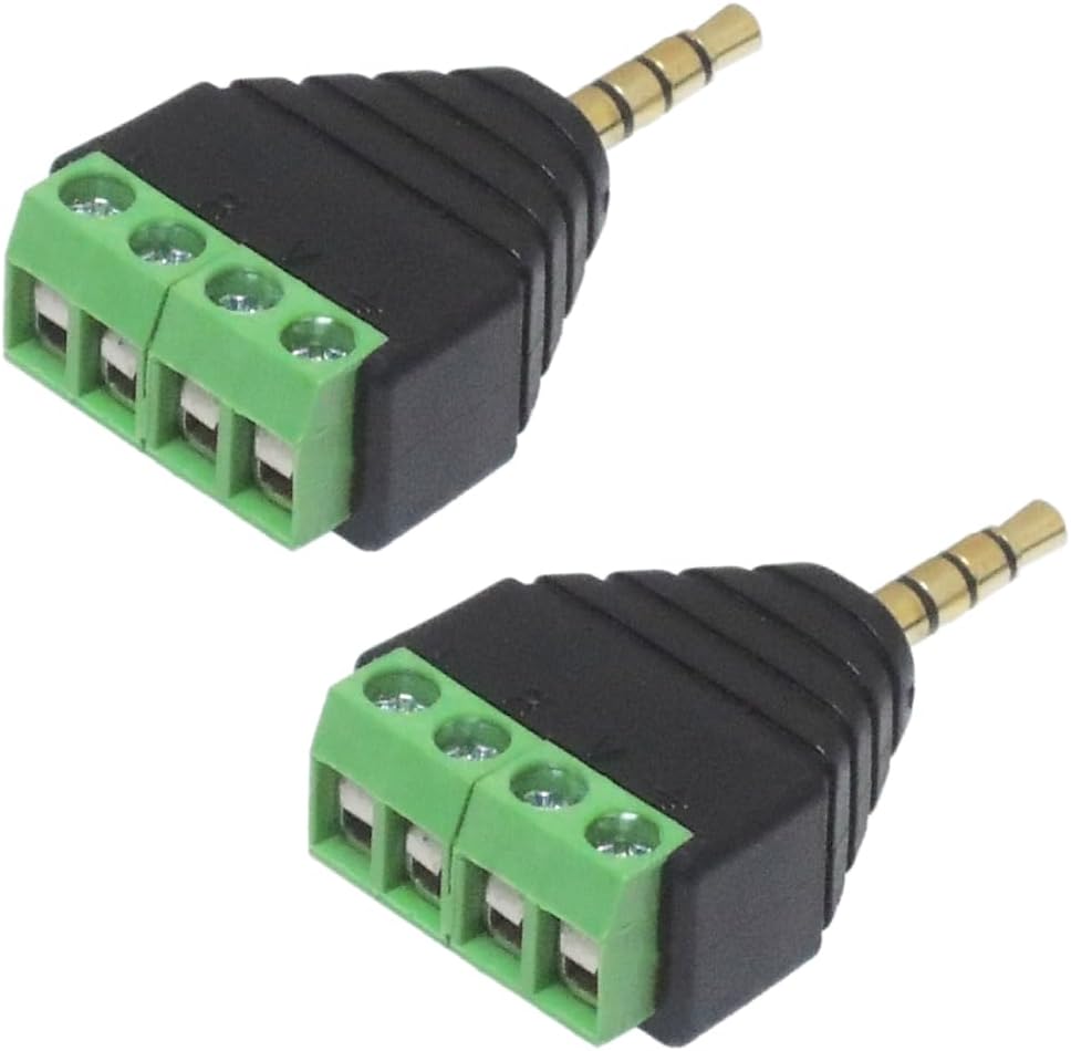 Amazon | KAUMO 3.5mm ステレオミニプラグ 4極 ネジ止め 端子 金めっき (2個) | KAUMO | 変換アダプター・変換プラグ
