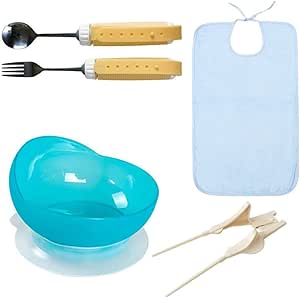 Amazon.co.jp: Adaptive Utensils Spoon Fork Set with Non-Slip Handle and ...
