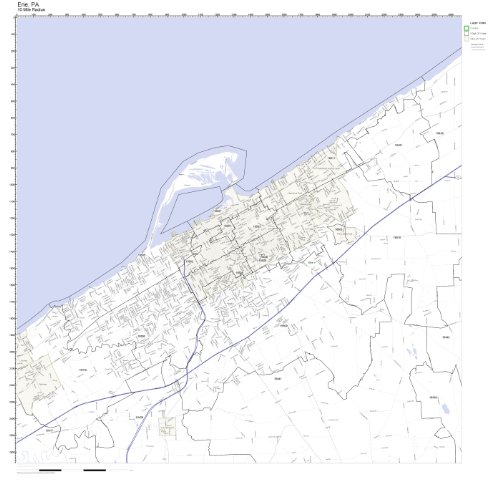 Amazon.com: Erie, PA ZIP Code Map Laminated : Office Products