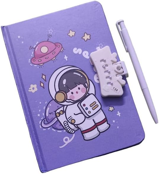 AMANVANI Amanavni Space Diary For Girls With Lock And Keys, Diary With Pen Colorful Printed ...