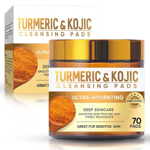 Turmeric Cleansing Pads for Dark Spots, 70Pcs Turmeric Kojic Acid ...