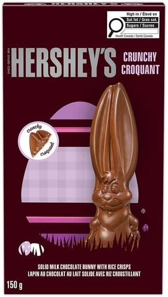HERSHEY'S Crunchy Milk Chocolate Bunny with Rice Crisps