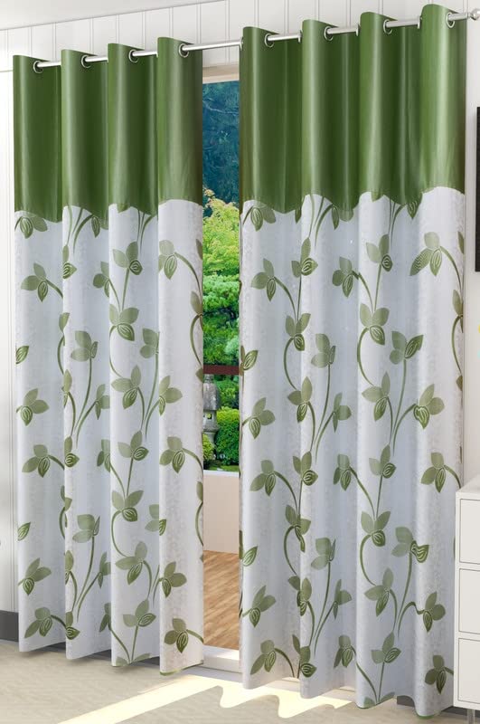 Buy FabFabriX Fancy Printed Pearl Patch Style Window Eyelet Curtain ...