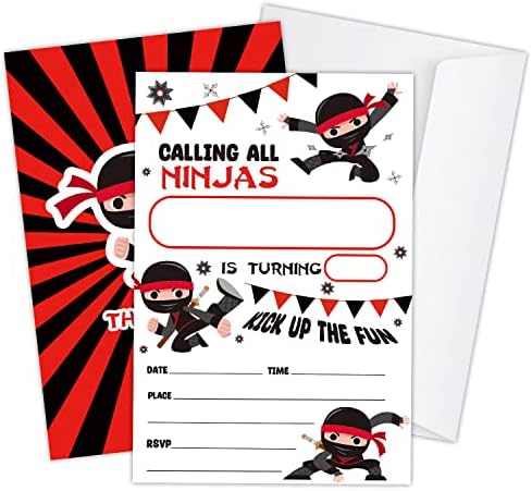 Amazon.com : Calling All Ninjas Birthday Invitations, Ninja Birthday ...