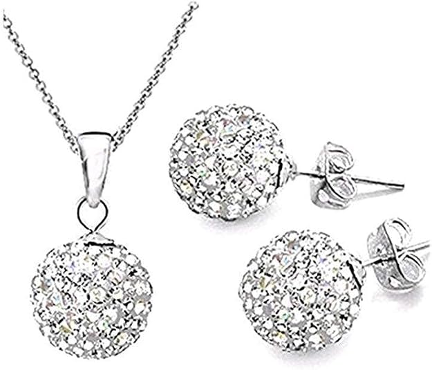 Amazon.com: generic 1 Pair Women Earrings+ 1 Necklace Artificial ...