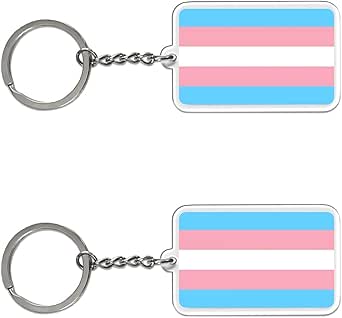 Amazon.com: FHZJKJX 2 Pack Transgender Trans Pride Flag Keychain LGBT Key Ring-(Transgender ...
