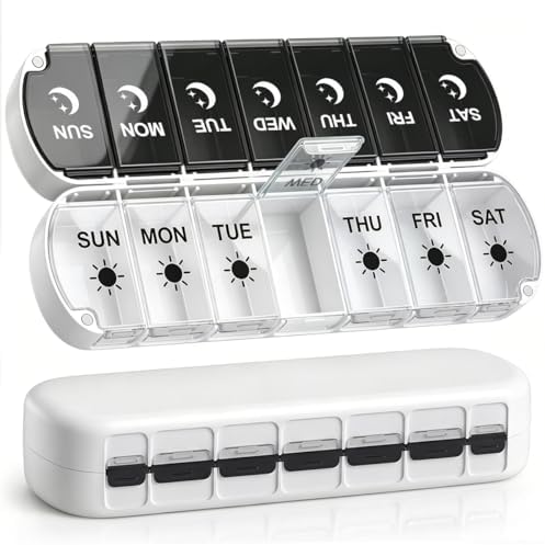 Amazon.com: Gelibo Pill Organizer 2 Times a Day,Magnetic Foldable ...