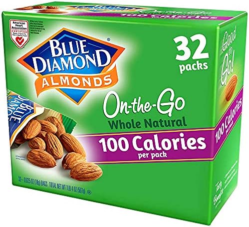 Amazon.com : Blue Diamond Almonds Whole Natural Raw Snack Nuts, 100 ...