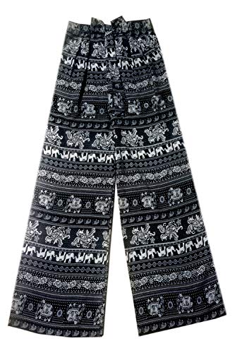 Buy JULLY Girl's Loose Fit Palazzo Pants ( ELEPHANTONLY _ Black & White ...