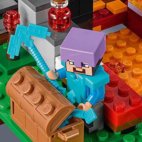 LEGO 21143 Minecraft The Nether Portal Building Kit, Steve Minifigure ...