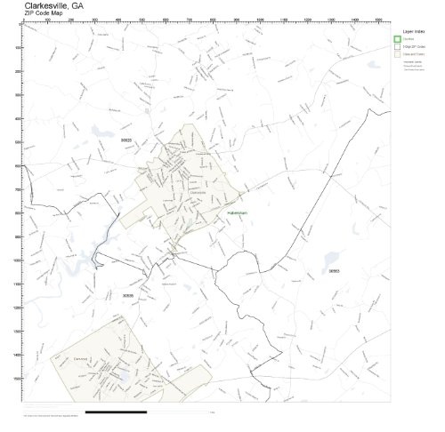 ZIP Code Wall Map of Clarkesville, GA ZIP Code Map Not Laminated ...