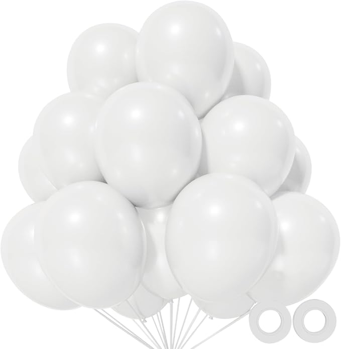 Amazon.com: 110pcs White Balloons 12 inch, White Latex Balloons Globos ...