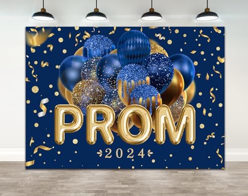Amazon.com : Ticuenicoa 7×5ft Prom Night Backdrop Blue Gold Balloons ...