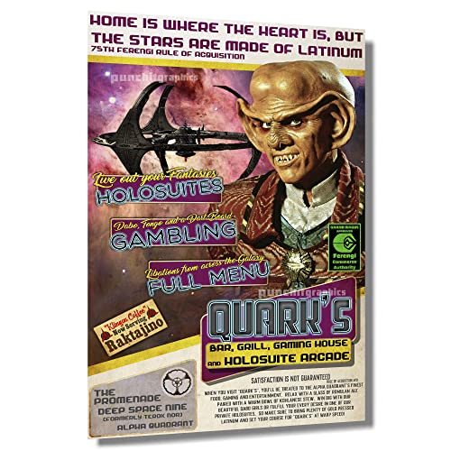 Amazon.com: Deep Space Nine Quark's Bar Vintage Original Art Print ...