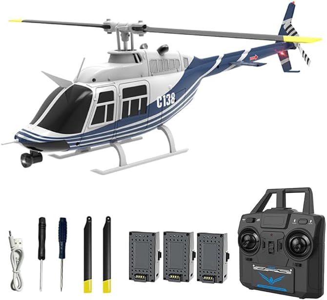 Hylukon RC Helicopter 1:33 Scale RC Plane 2.4G 6CH RTF Single Propeller ...