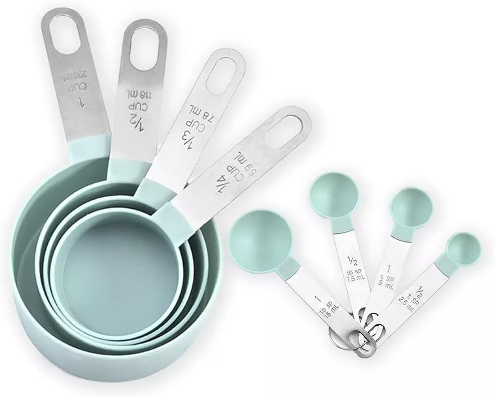 Amazon.com: 8 Pieces Premium Quality Measuring Cups and Spoons Set with ...
