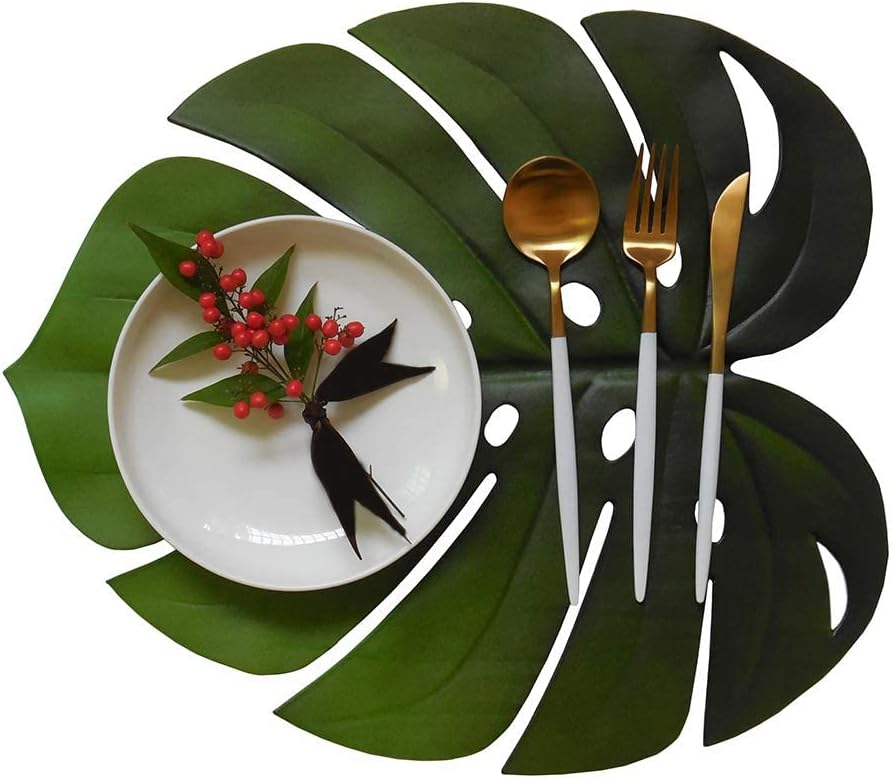 Amazon.com: JNDJNFV Turtle Back Leaf Placemat, 5 Pcs Artificial Plant ...