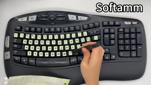 Watch glow in the dark keyboard stickers on Amazon Live