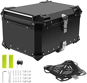 Amazon.com: XIUWK Motorcycle Top Case, 65L Aluminum Motorcycle Trunk ...