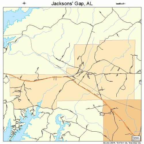 Amazon.com: Large Street & Road Map of Jacksons' Gap, Alabama AL ...