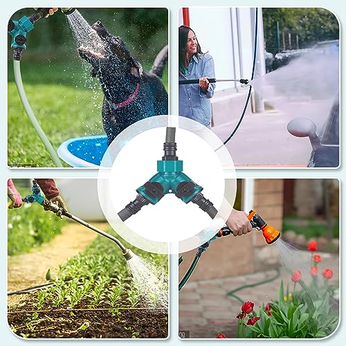 2 Way Hose Splitter ABS Dual Pipes Connector Garden Hose Pipe Splitter ...