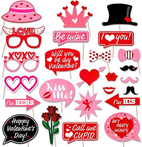 Amazon.com: Konsait Valentine's Day Photo Booth Props,24Pcs Wedding ...