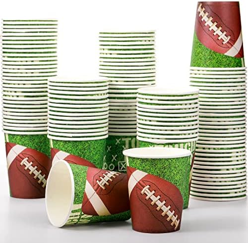 Amazon.com: Inspireyee 100 Pack Football Themed Disposable Paper Cups ...