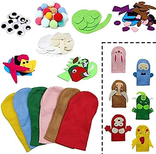 Animals Felt Hand Puppet Making Kit for Kids, DIY Sewing Puppets Craft ...
