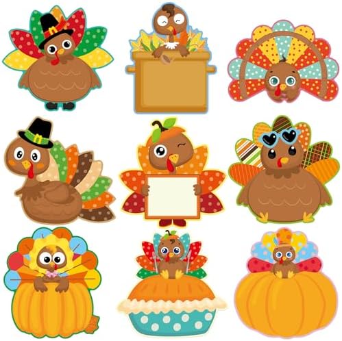 Amazon.com: Joy Bang Thanksgiving Cutouts 50 Pcs Fall Turkey Pumpkin ...