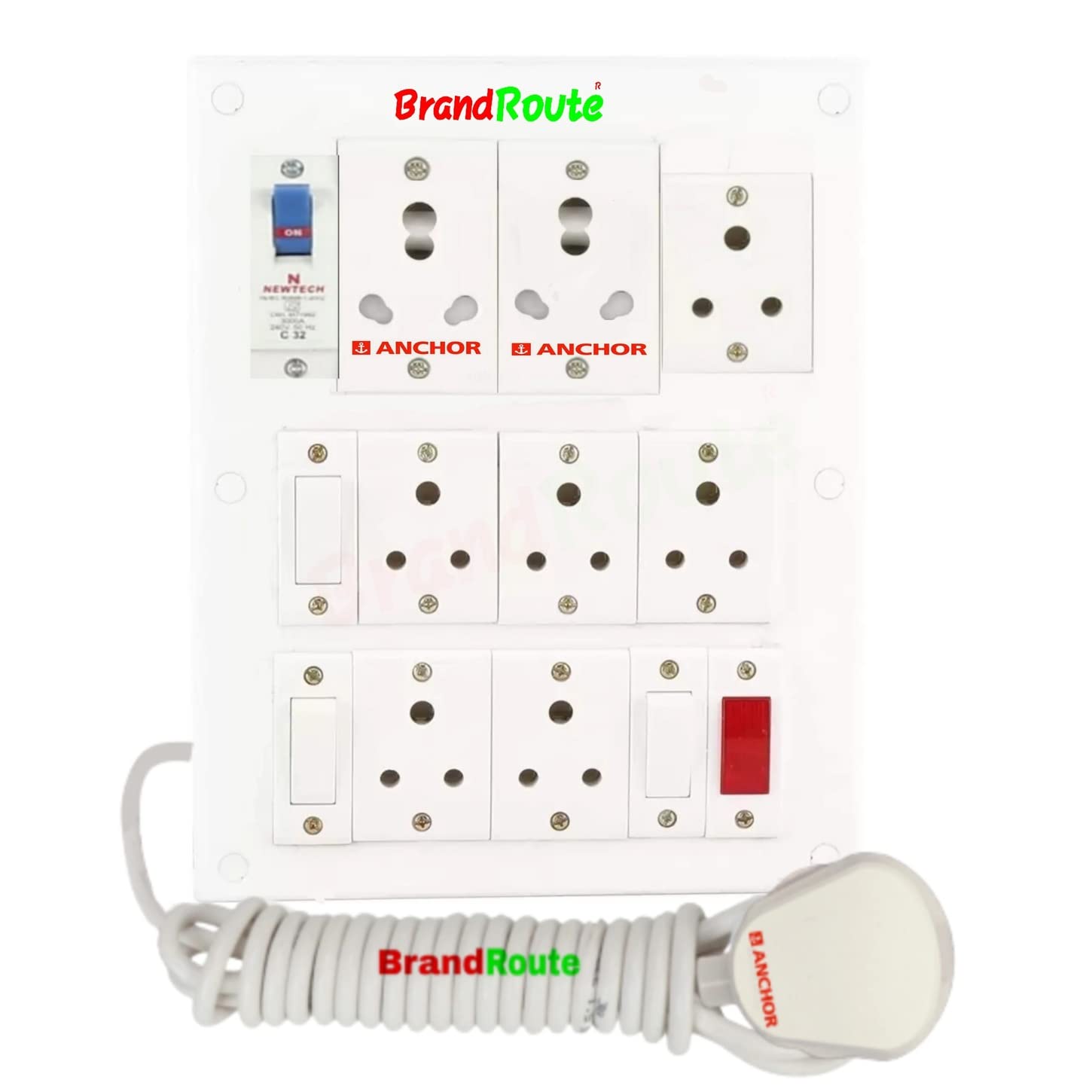 Buy 10 Switches Extension Board Anchor Component Fitted with-1 Sockets ...