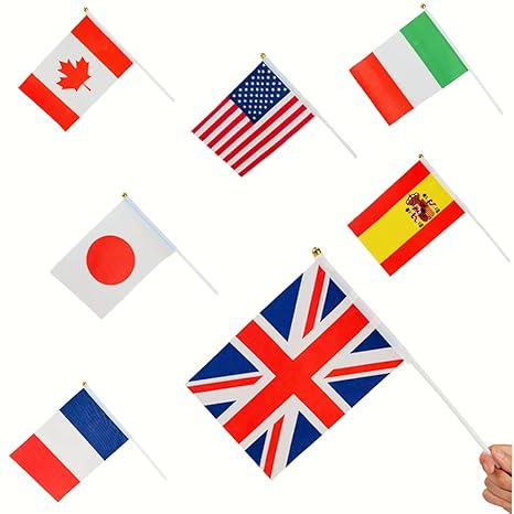 52 Countries Flags of The World International Stick Flag