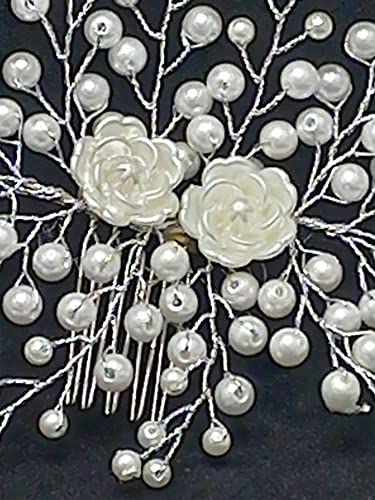 Buy Silver plated beaded Tiara comb.Indo Western Fancy Hair Clip/side ...