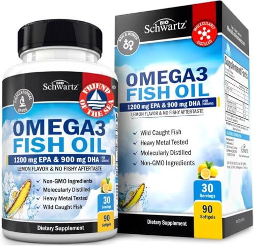 BioSchwartz Triple Strength Omega 3 Fish Oil Supplement 2250mg EPA DHA ...