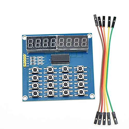 TM1638 LED Display 8-Bit Digital Tube Module 3-Wire 16 Keys 8 Bits Keyboard Scan and Key Module ...