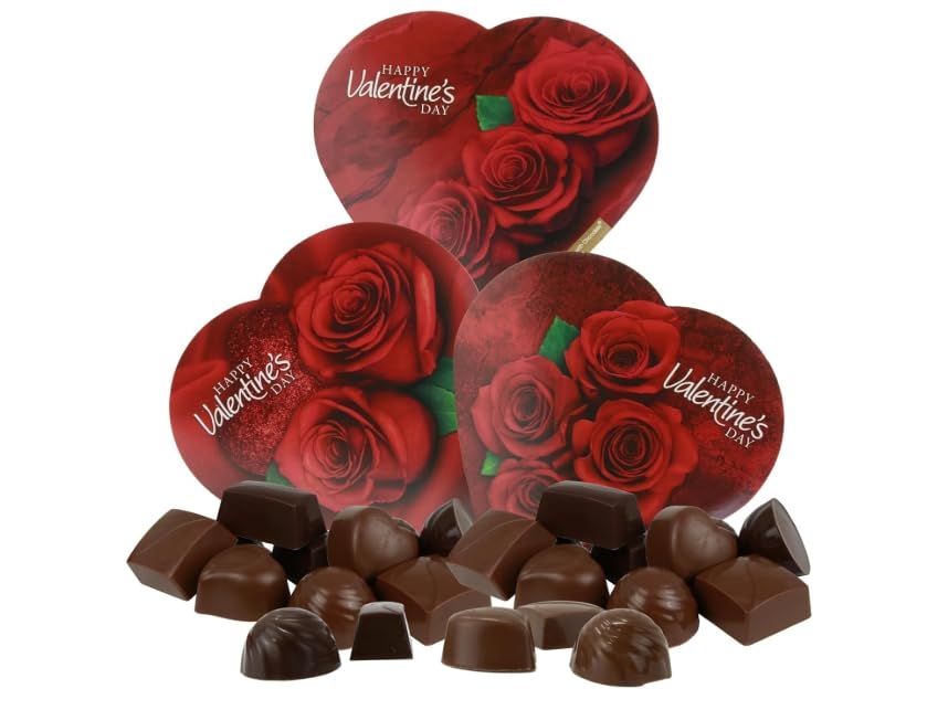 Amazon.com: Valentine's Day Chocolate Truffles Gift Set, Heart Box with ...