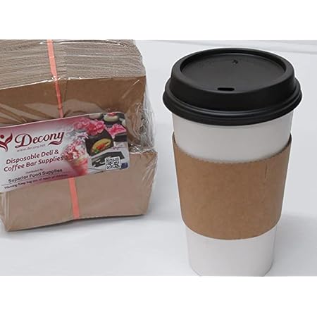 Amazon.com: RACETOP [50 pack] 12 oz Coffee Cups with Lids and Kraft ...