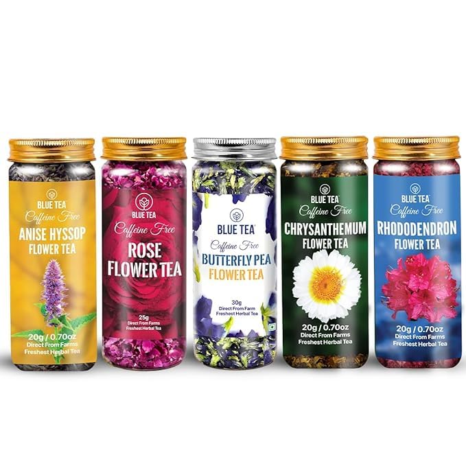 Amazon.com : BLUE TEA - Flower Tea Combo (Pack of 5) | GIFTS FOR DAD ...
